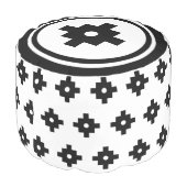 Inka Southern Cross or Chakana on Black & White Pouf | Zazzle