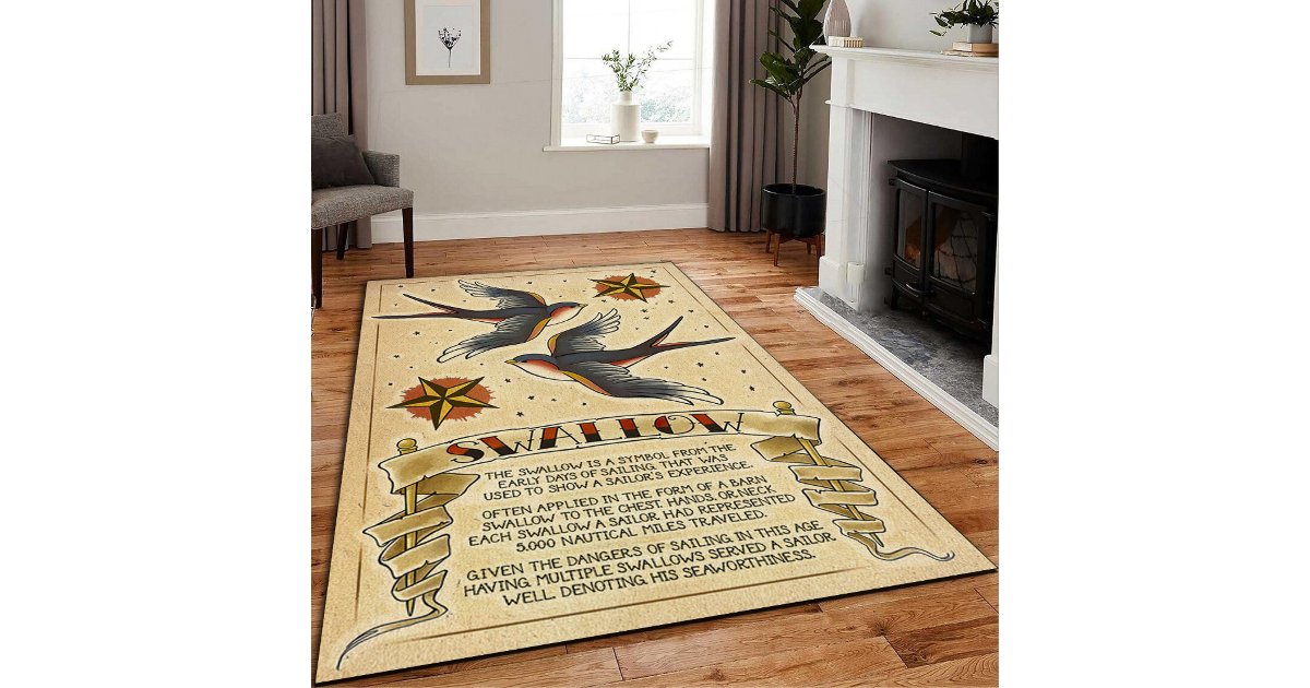 Inked Intricacies: Detailed Tattoo Style Rug | Zazzle
