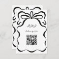 Inked Ribbons and Bow QR Code RSVP Card | Zazzle