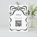 Inked Ribbons and Bow QR Code RSVP Card | Zazzle