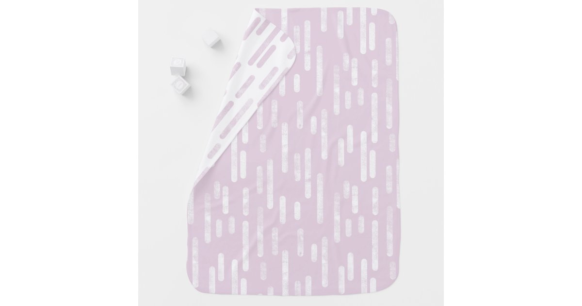 Inky Rounded Lines Pattern | Dusty Pink and White Baby Blanket | Zazzle