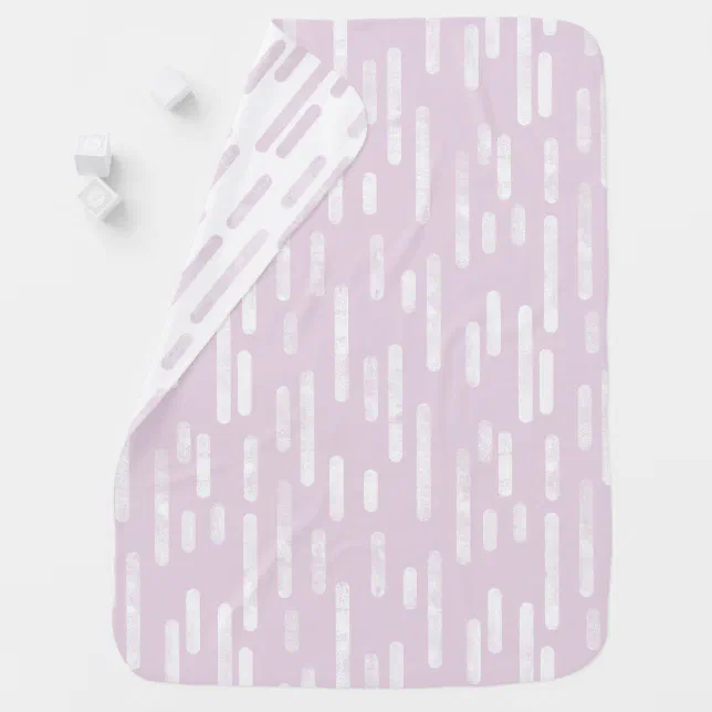 Inky Rounded Lines Pattern | Dusty Pink and White Baby Blanket | Zazzle