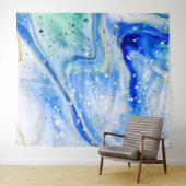 Inky Splash Blue Marble Gold Photo Booth Backdrop | Zazzle