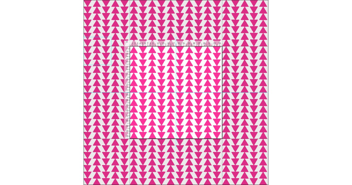 Inky Triangles - Hot Pink on White Fabric | Zazzle