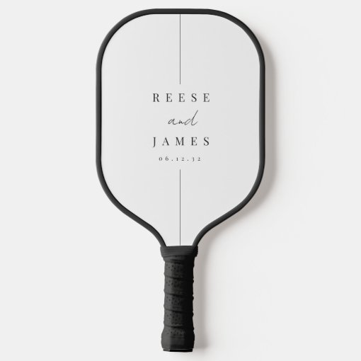 Inline | Modern Minimal Personalized Wedding Pickleball Paddle | Zazzle