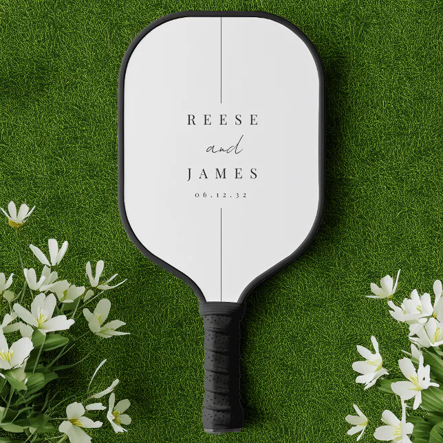 Inline | Modern Minimal Personalized Wedding Pickleball Paddle | Zazzle