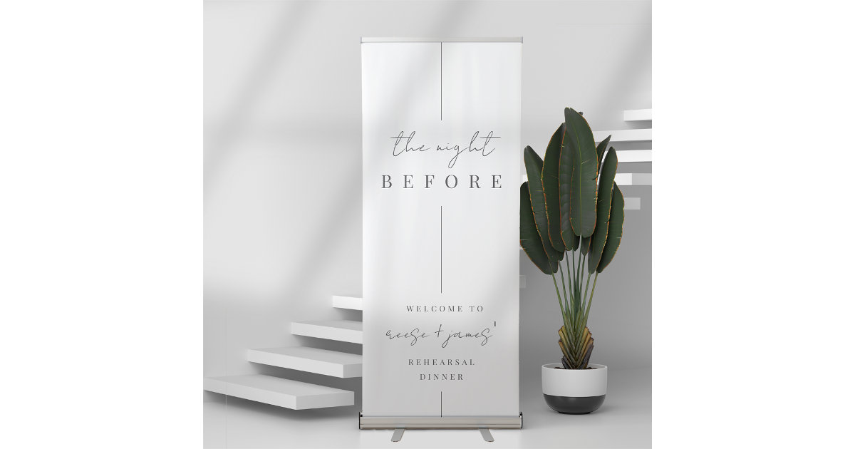 Inline | Modern Minimal Rehearsal Dinner Welcome Retractable Banner ...