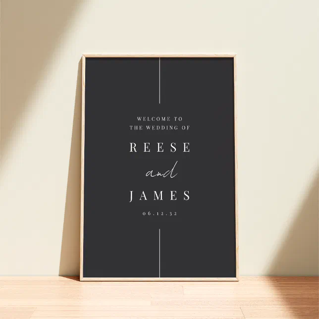 Inline | Modern Minimal Wedding Welcome Sign | Zazzle