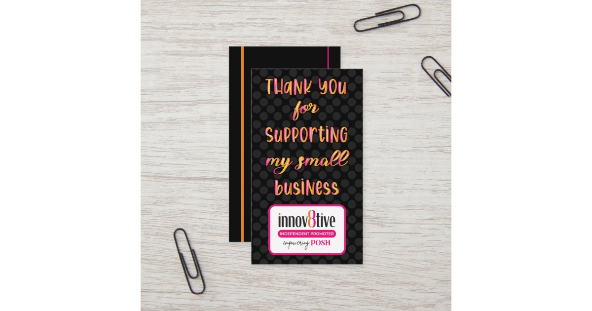 Innov8tive + Posh Thank You Business Card | Zazzle