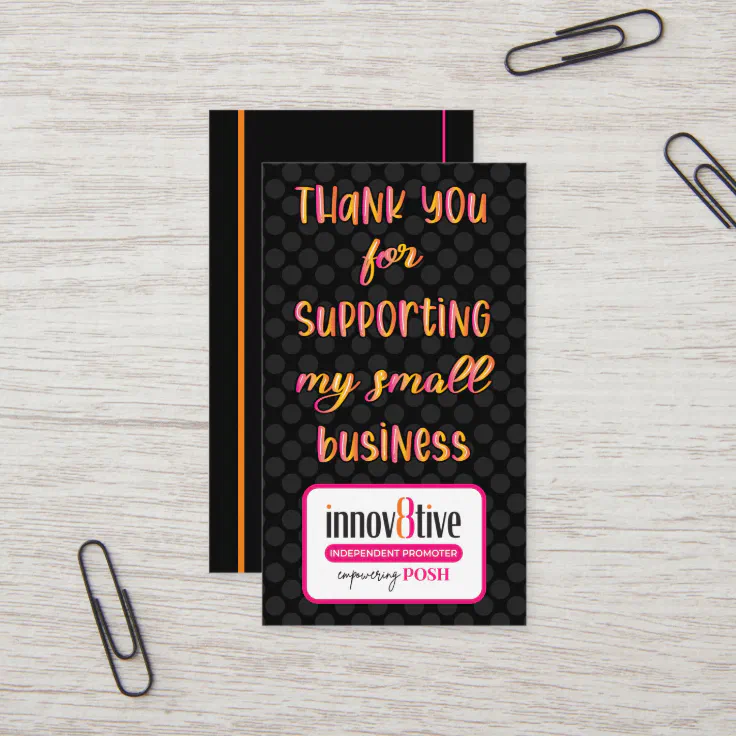 Innov8tive + Posh Thank You Business Card | Zazzle