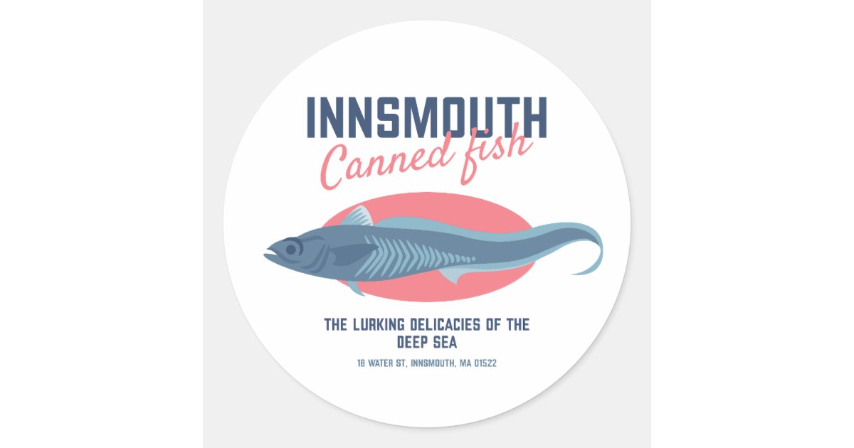 Innsmouth Canned Fish Lovecraftian Classic Round Sticker | Zazzle