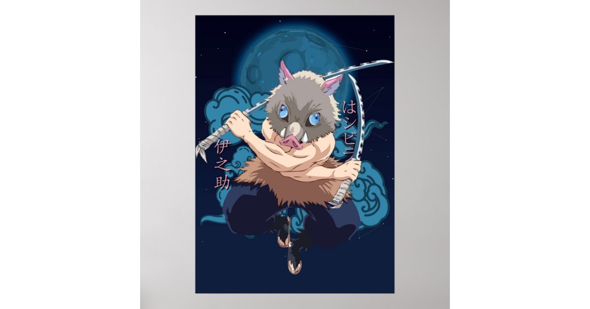 Inosuke Hashibira Kimetsu No Yaiba Poster | Zazzle
