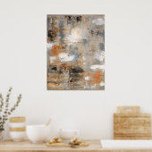 'Inquisitive' Neutral Abstract Art Poster Print | Zazzle