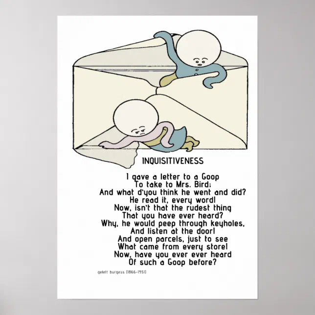 Inquisitiveness The Goops Poster Zazzle