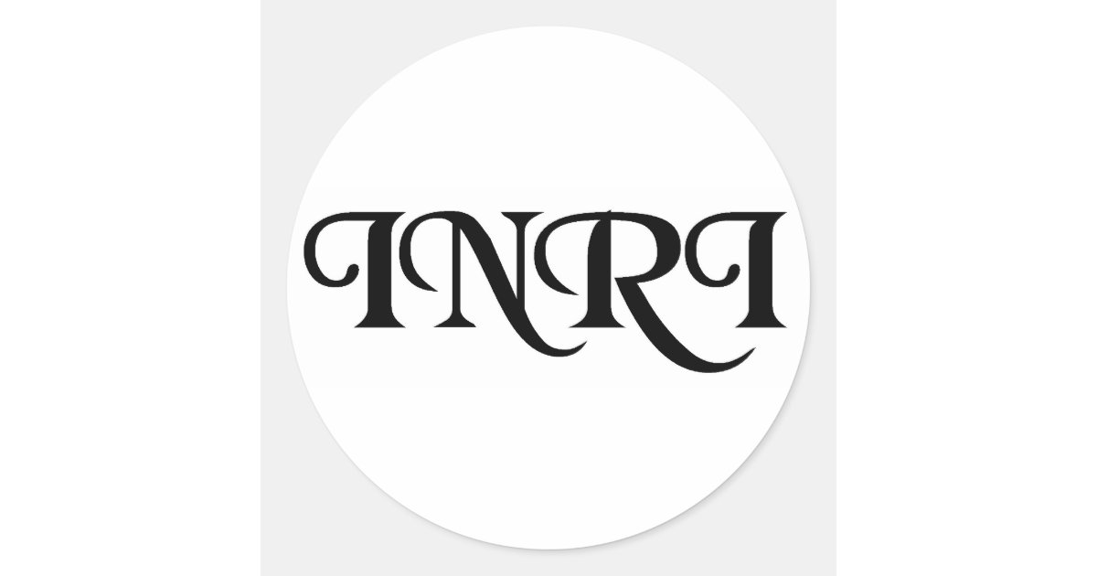 INRI CLASSIC ROUND STICKER | Zazzle