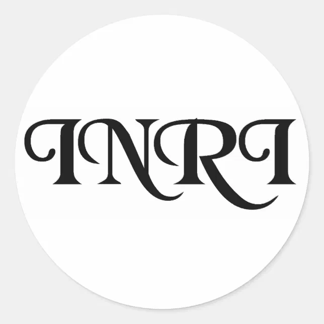 INRI CLASSIC ROUND STICKER | Zazzle