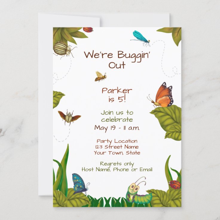 Insect Birthday Invitation | Zazzle