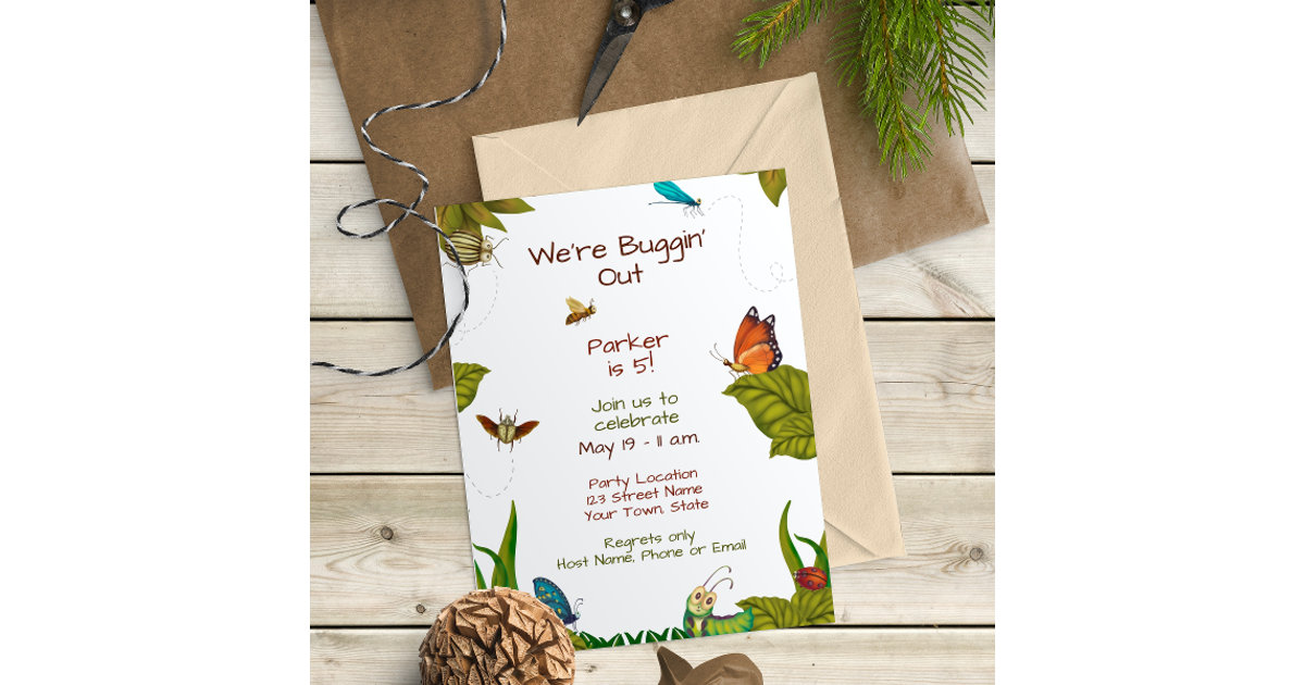 Insect Birthday Invitation | Zazzle