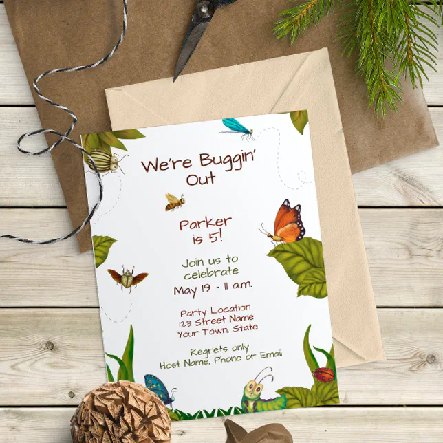 Insect Birthday Invitation | Zazzle
