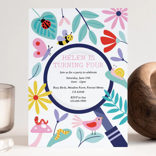 Insect Birthday Party Invitation | Zazzle