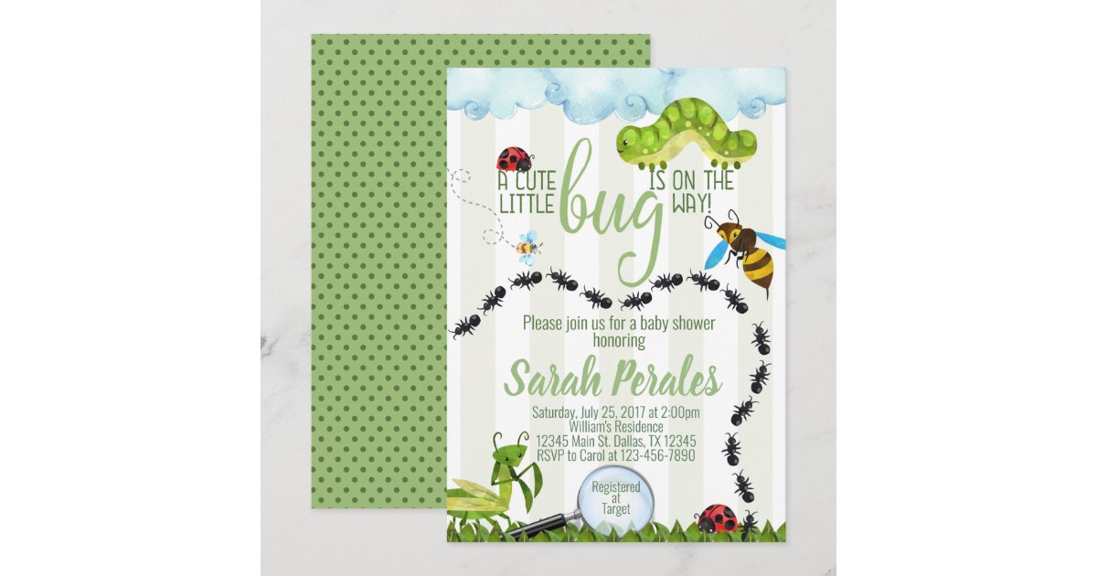 Insect Bug Baby Shower Invitation Invite | Zazzle