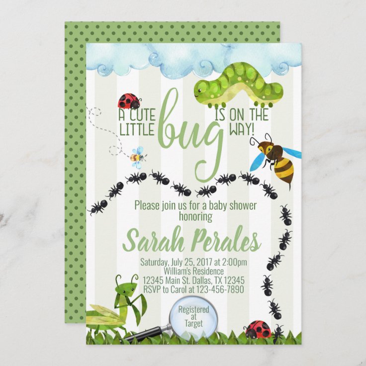 Insect Bug Baby Shower Invitation Invite | Zazzle