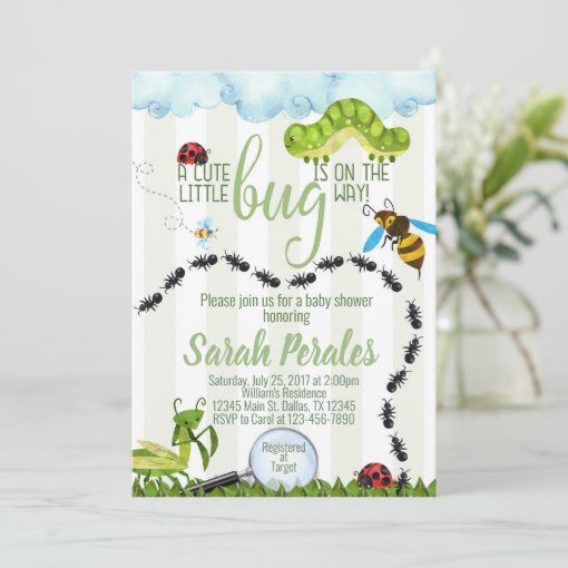 Insect Bug Baby Shower Invitation Invite | Zazzle