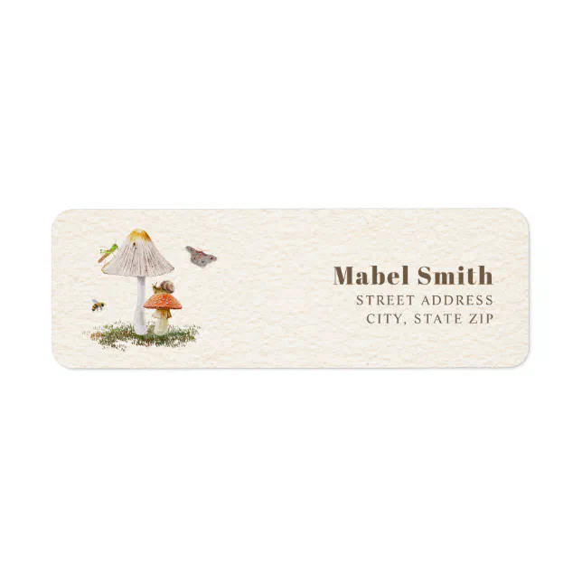 Insects Mushroom Woodland Nature Label | Zazzle