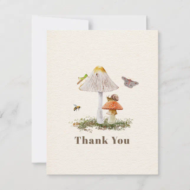 Insects Mushroom Woodland Nature Thank You | Zazzle
