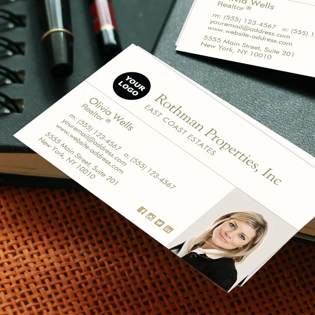 Insert Logo Real Estate Agent Photo | Zazzle