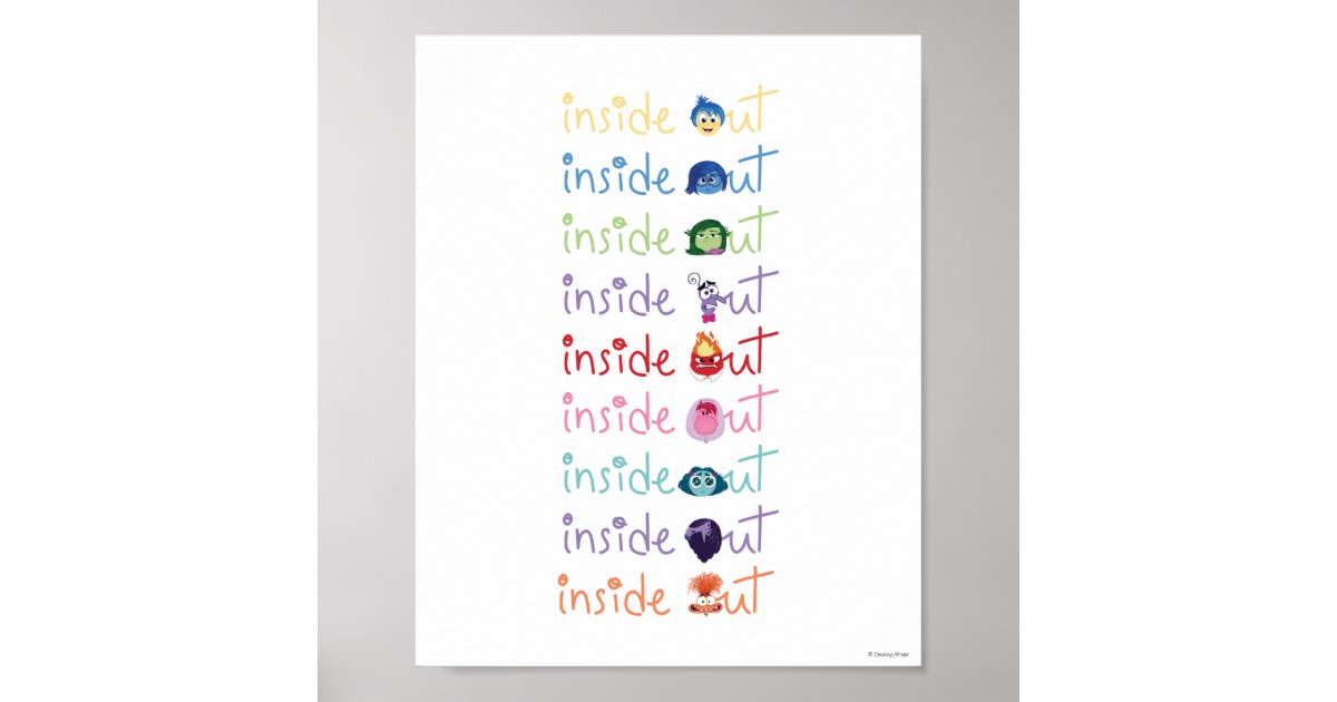 Inside Out 2 Character Lineup Graphic Poster | Zazzle