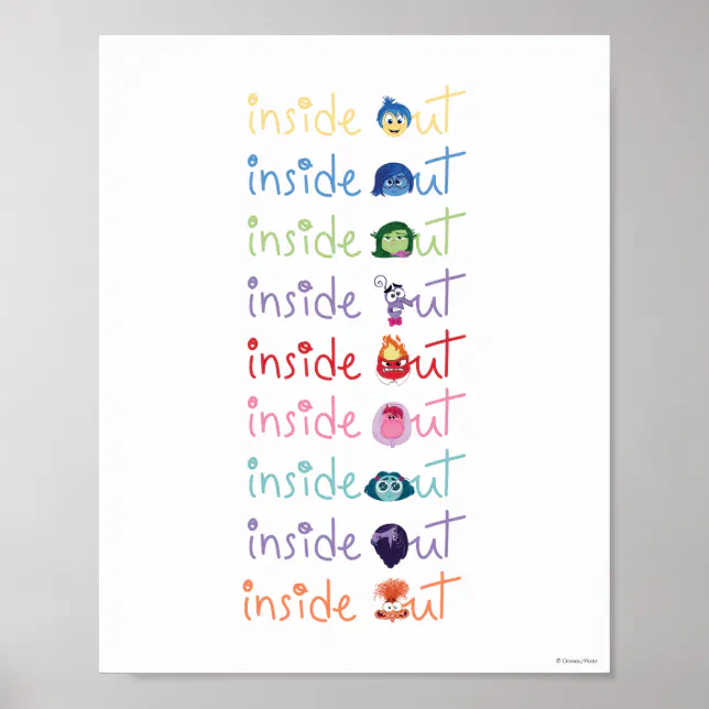 Inside Out 2 Character Lineup Graphic Poster | Zazzle