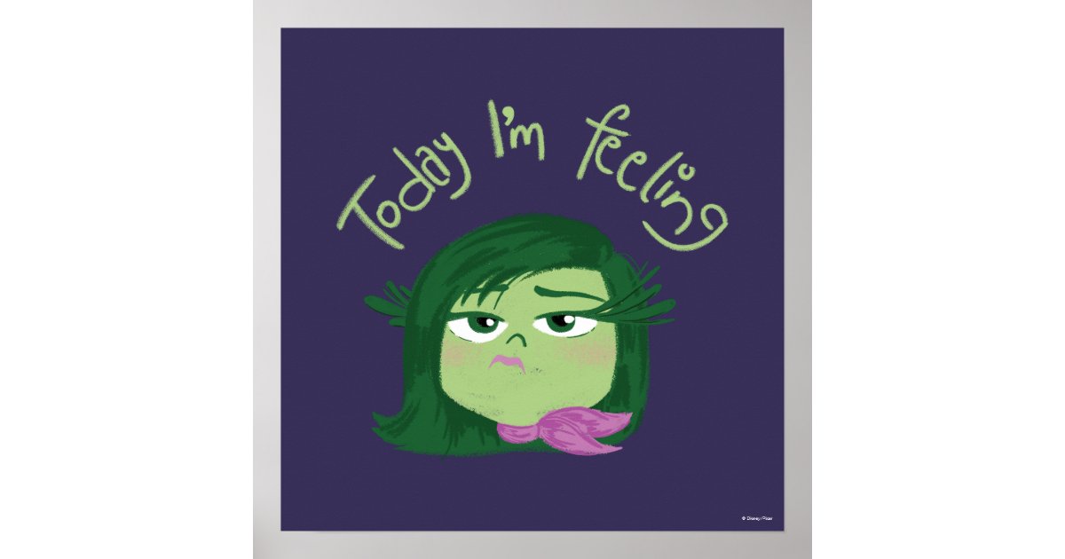 Inside Out 2 Today I’m Feeling Disgust Graphic Poster | Zazzle
