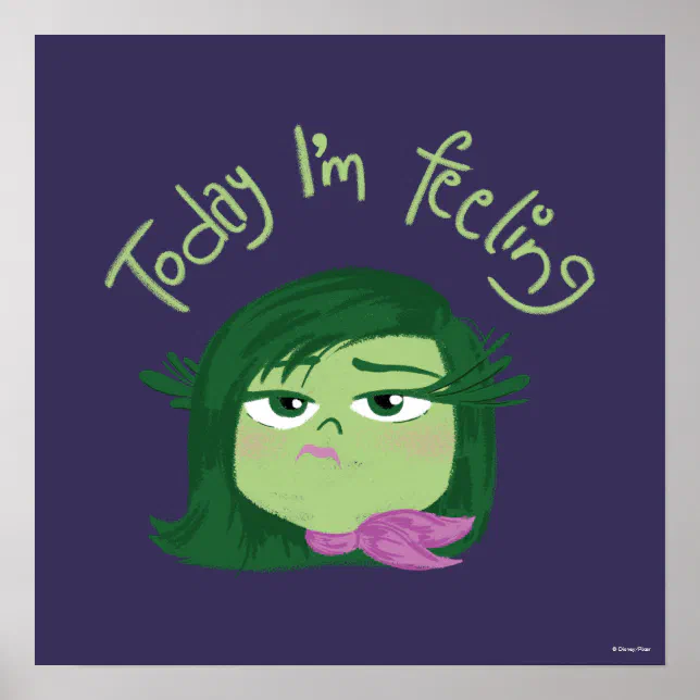 Inside Out 2 Today I’m Feeling Disgust Graphic Poster | Zazzle