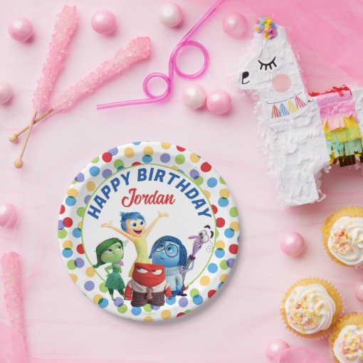 Inside Out Birthday Paper Plates | Zazzle