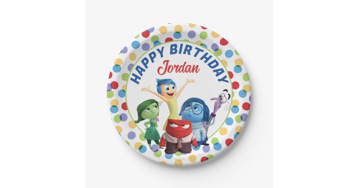 Inside Out Birthday Paper Plates | Zazzle