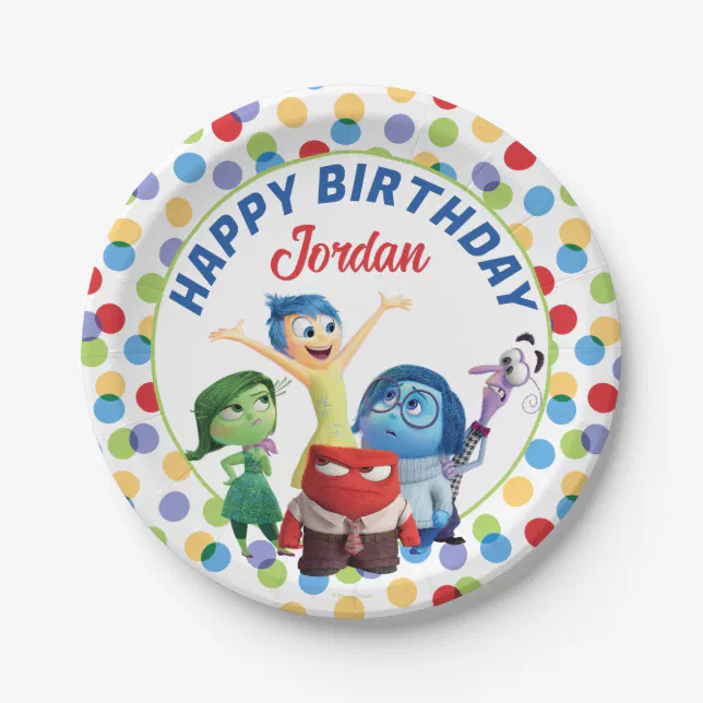 Inside Out Birthday Paper Plates | Zazzle