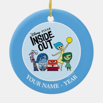 Inside Out | Characters and Inside Out Logo Ceramic Ornament | Zazzle
