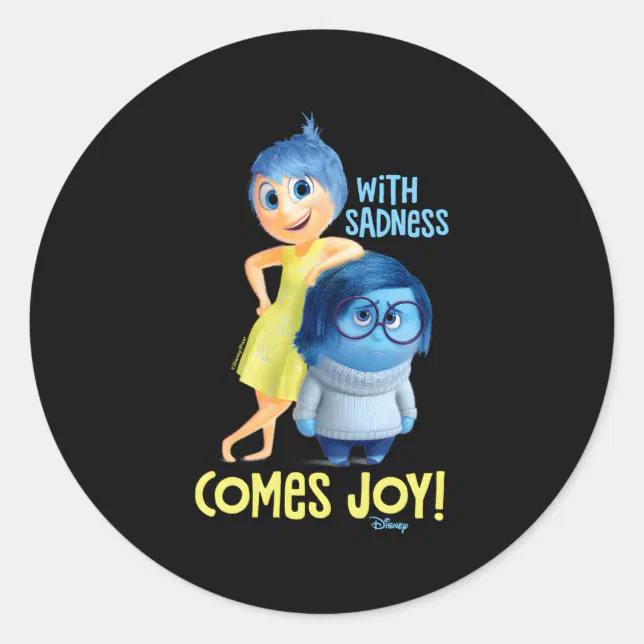 Inside Out With Sadness Comes Joy Classic Round Sticker | Zazzle