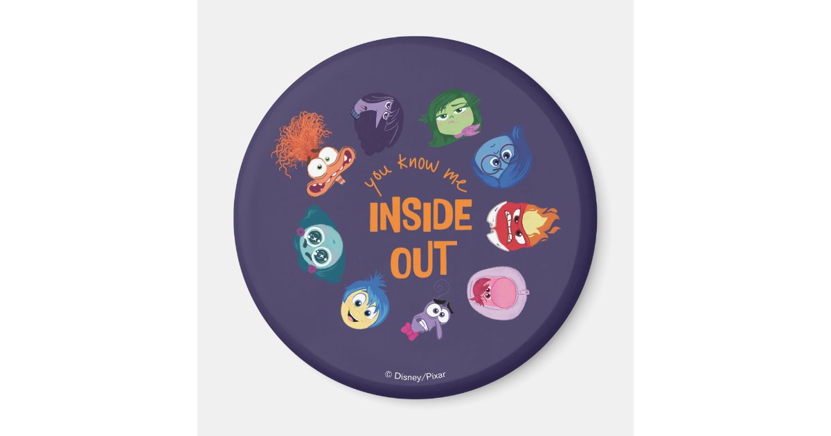 Inside Out You Know Me Inside Out Character Circle Magnet | Zazzle
