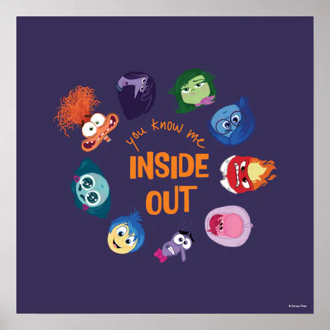 Inside Out You Know Me Inside Out Character Circle Poster | Zazzle