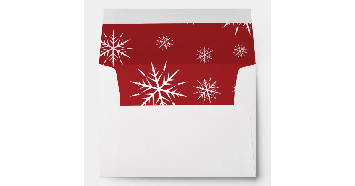 Inside Red Simple Merry Christmas A7 Envelopes | Zazzle