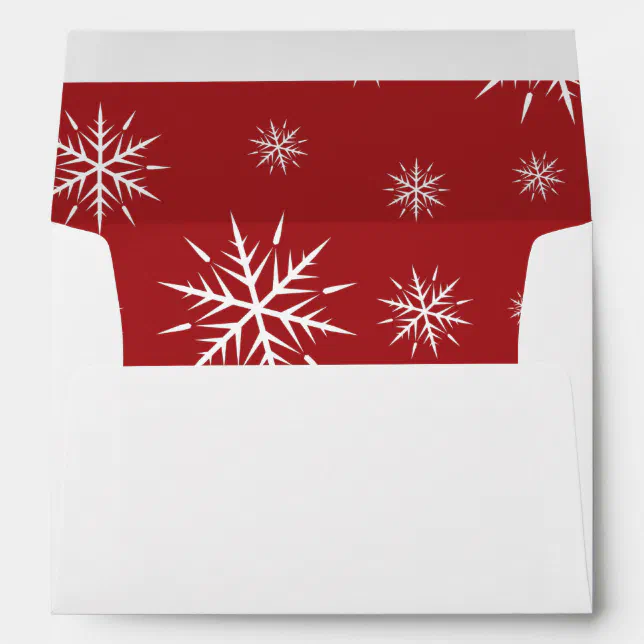 Inside Red Simple Merry Christmas A7 Envelopes | Zazzle
