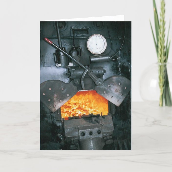 Inside the Cab of a Steam Locomotive Card | Zazzle.com