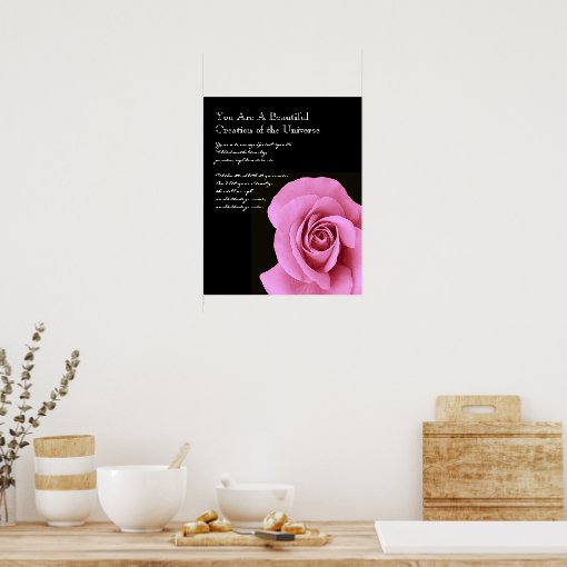 Inspiration Beautiful Pink Rose Poster | Zazzle