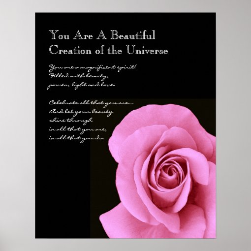 Inspiration Beautiful Pink Rose Poster | Zazzle