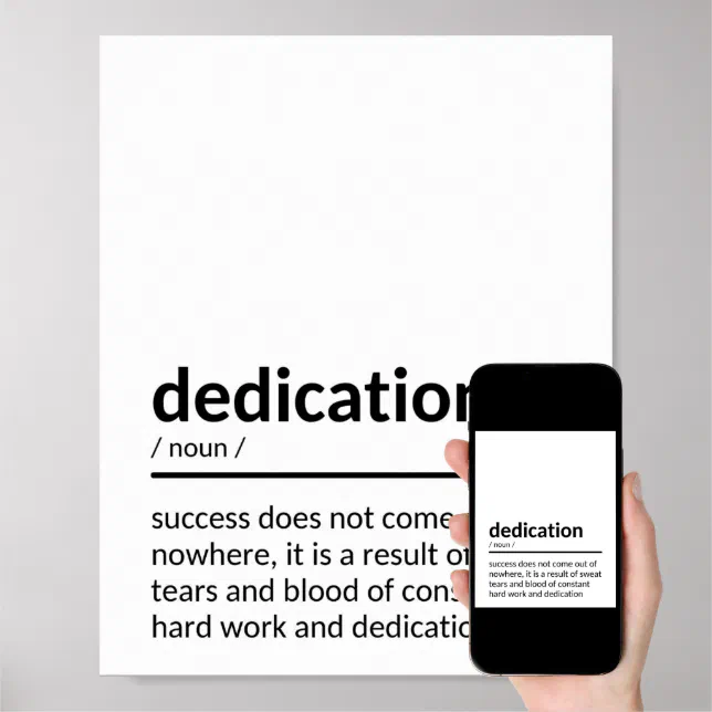 Inspiration Dedication Quote Poster | Zazzle