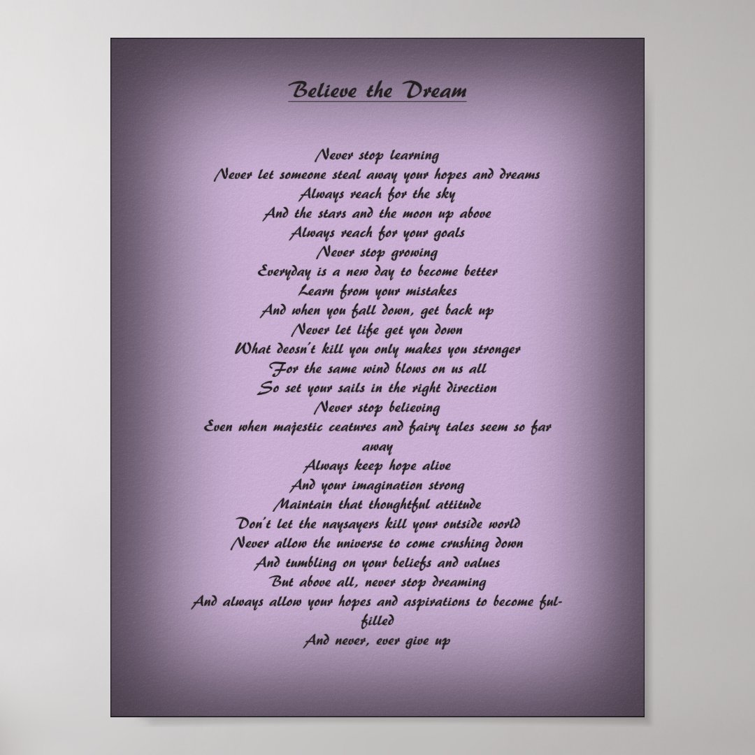 Inspiration poem poster | Zazzle