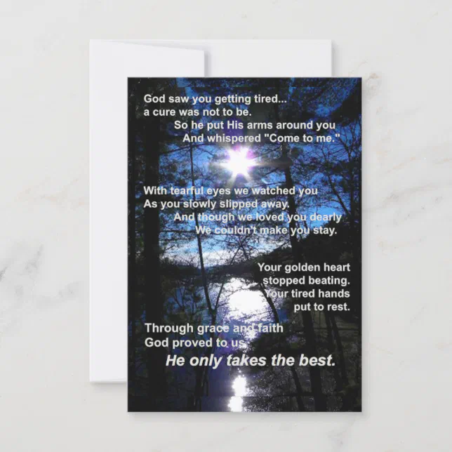 Inspiration Point memorial card | Zazzle