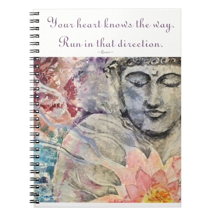 Inspiration Rumi Quote Buddha Art Spiral Notebook | Zazzle